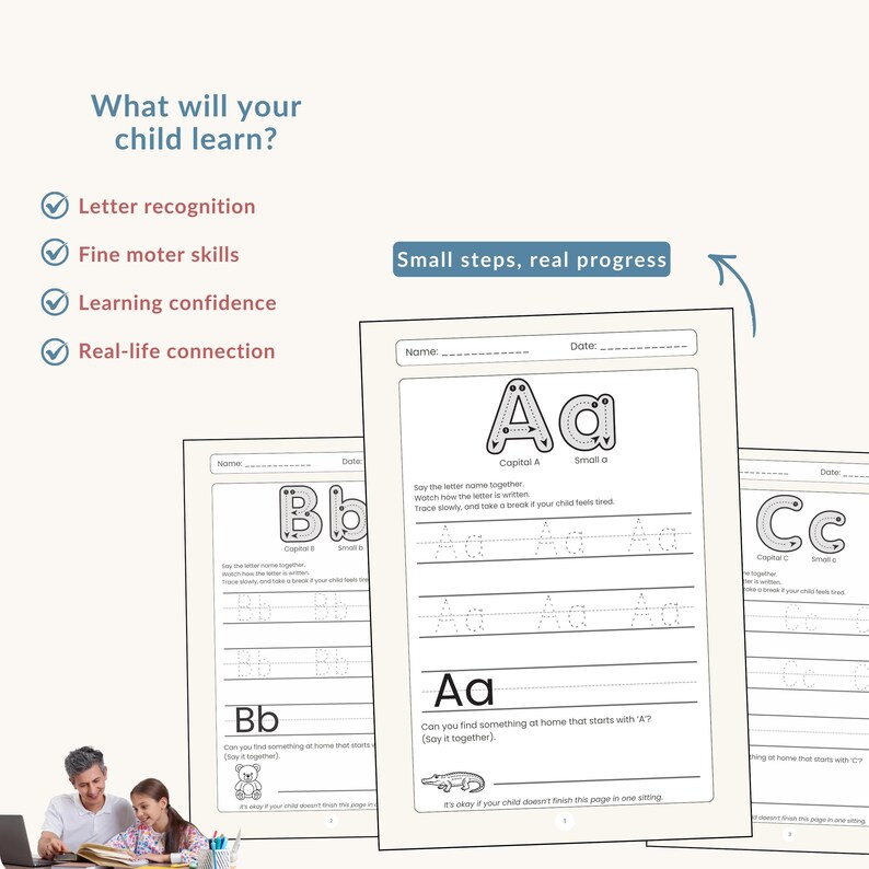 Guided Alphabet Tracing Workbook for Kids | Gentle Letter Practice A–Z ...