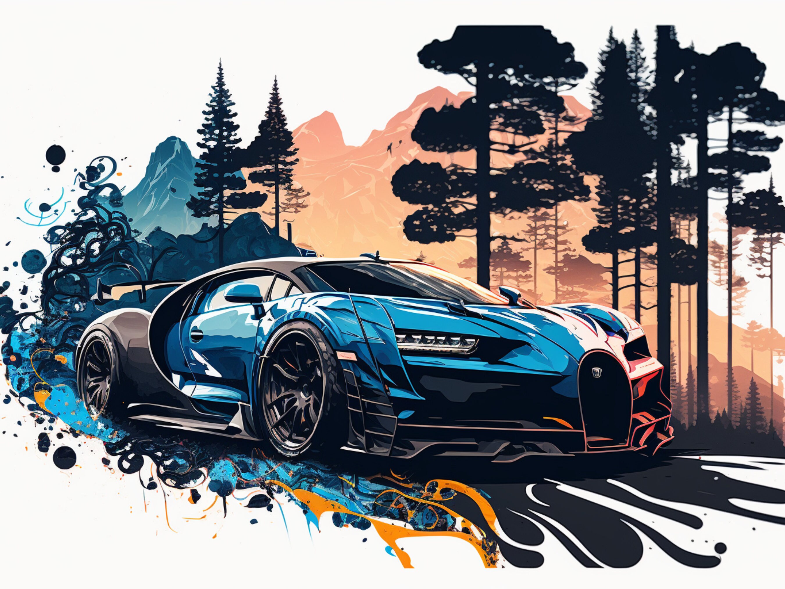 Bugatti Chiron Car Poster Digital Download, Printable Wall Art, Car ...