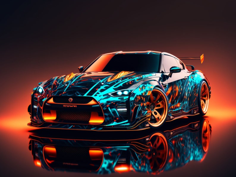Nissan GTR Cars Poster Printable, Digital Art, Wall Art, Fantasy Wall ...