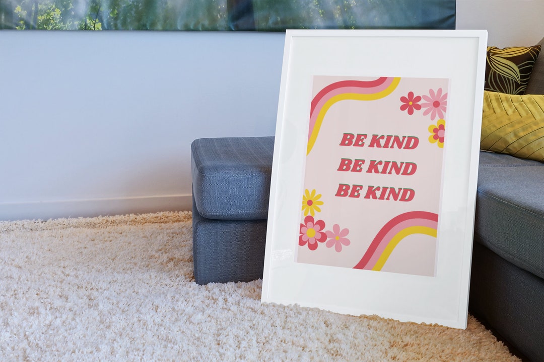 BE KIND Colourful Poster - Etsy