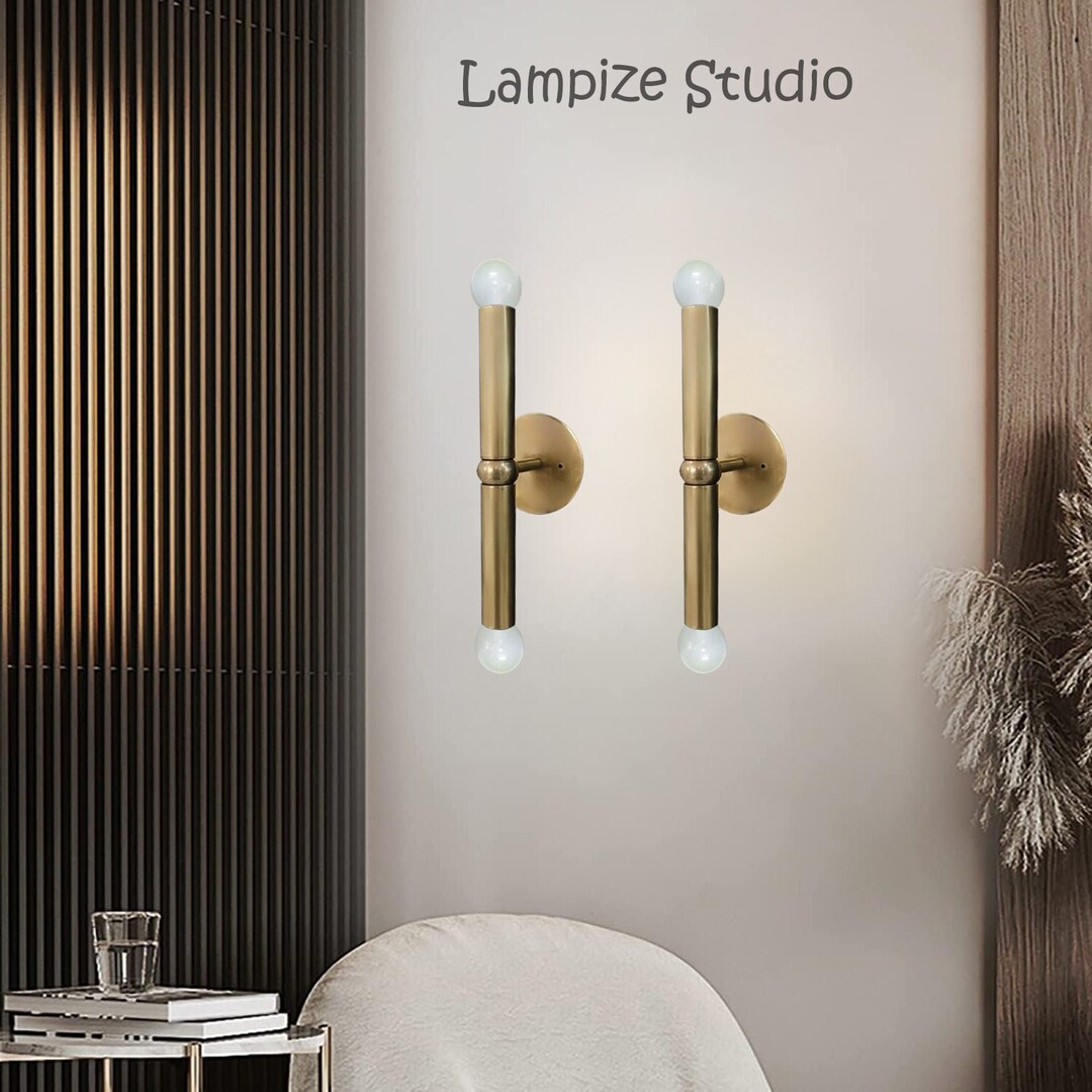 Brass 2 Way Sconce Italian Wall Sconce Light Mid Century Wall Light ...