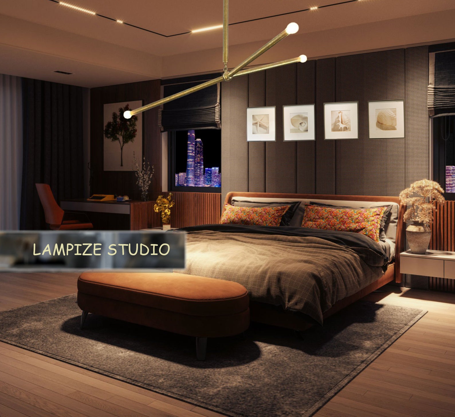 3 Light Sputnik Chandelier, Pendant Light for Kitchen Island ...