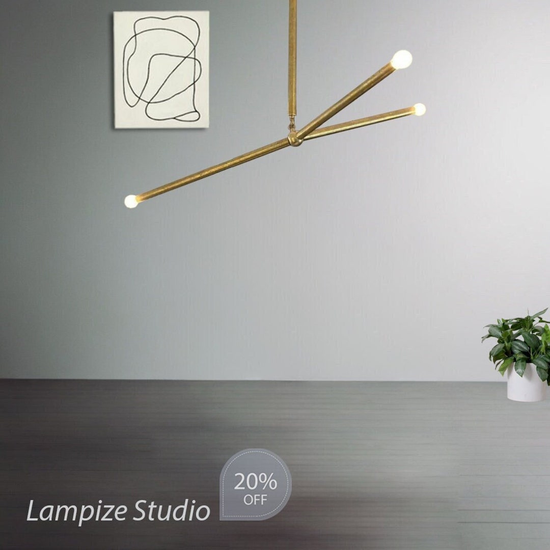 3 Light Sputnik Chandelier, Pendant Light for Kitchen Island ...