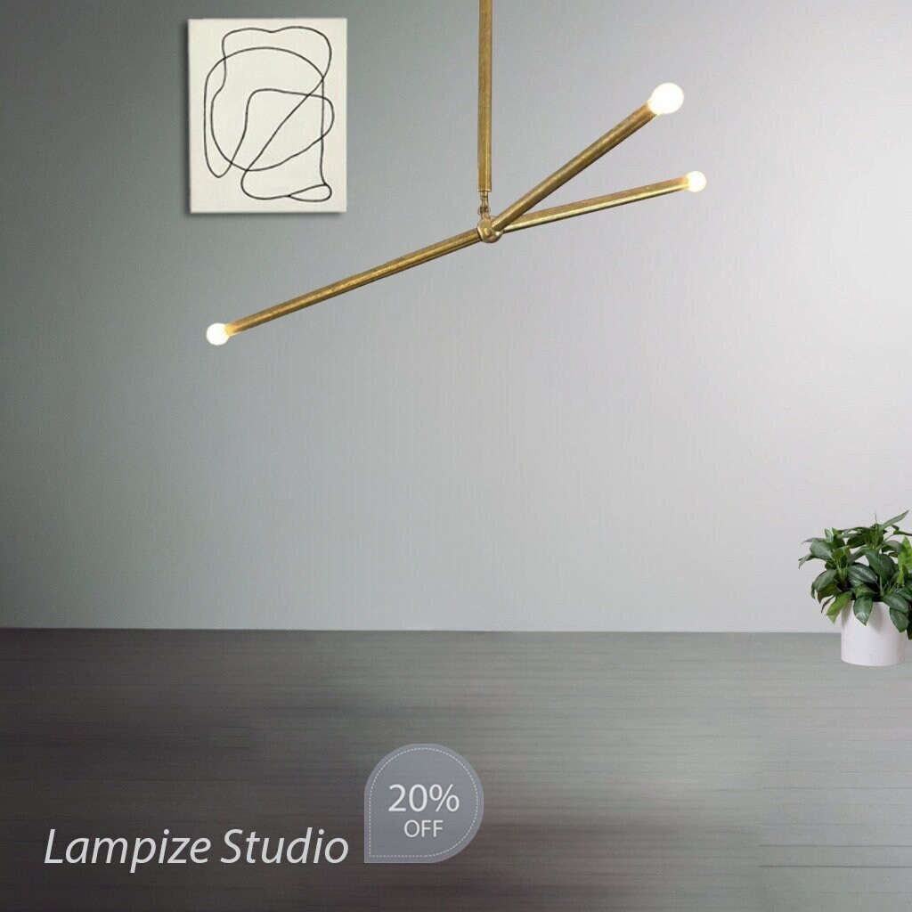 3 Light Sputnik Chandelier, Pendant Light for Kitchen Island ...