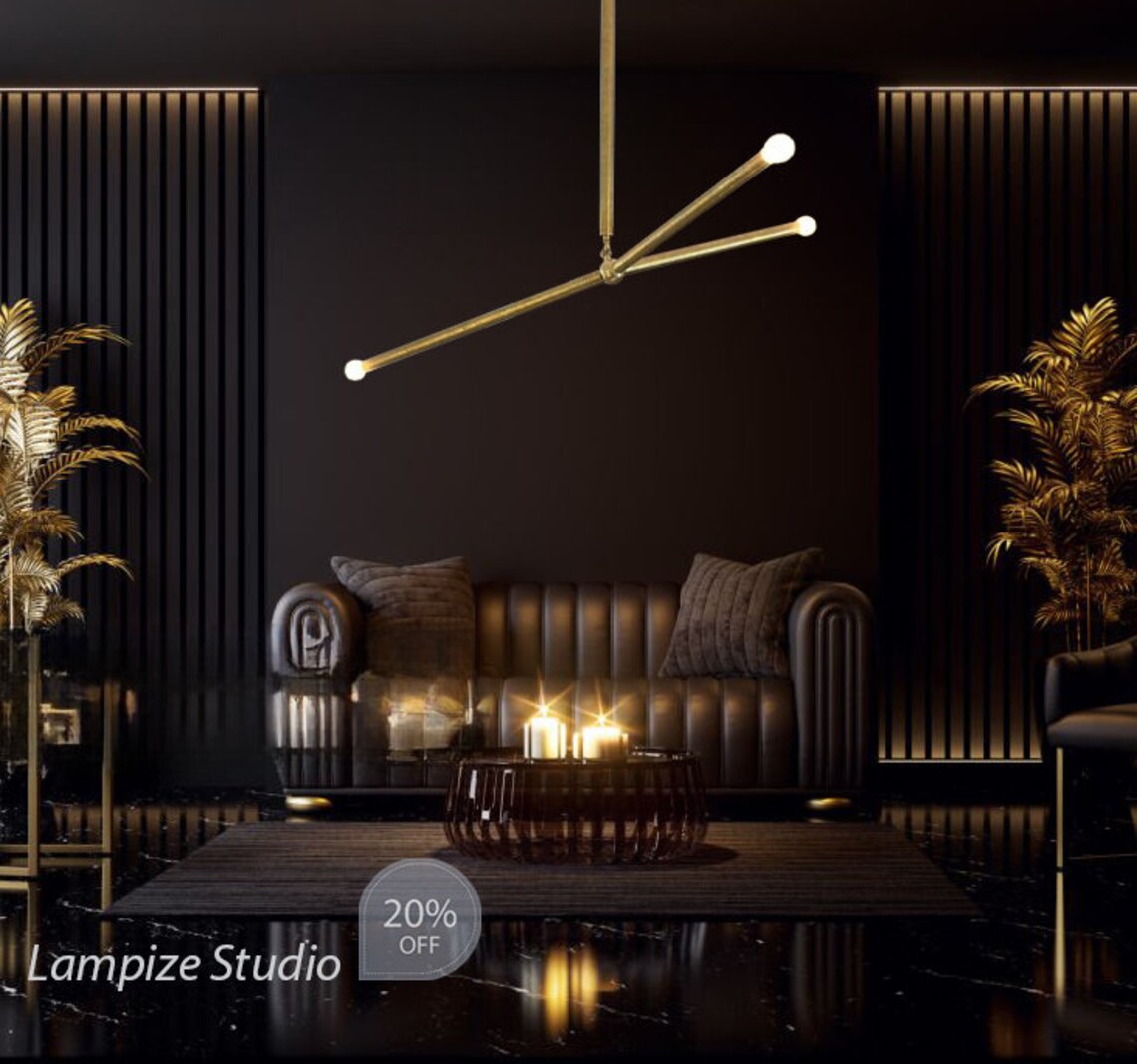3 Light Sputnik Chandelier, Pendant Light for Kitchen Island ...