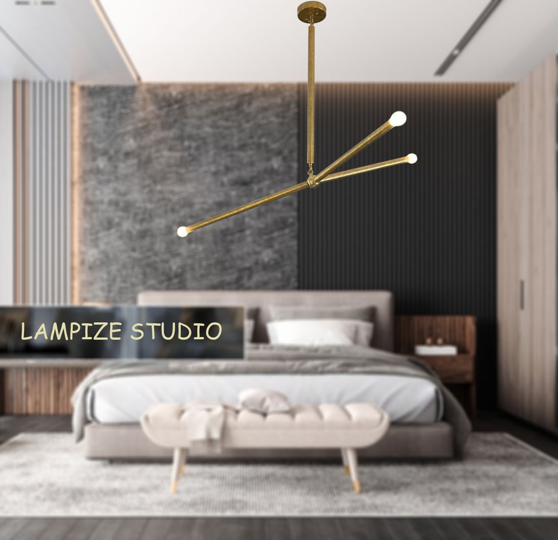 3 Light Sputnik Chandelier, Pendant Light for Kitchen Island ...