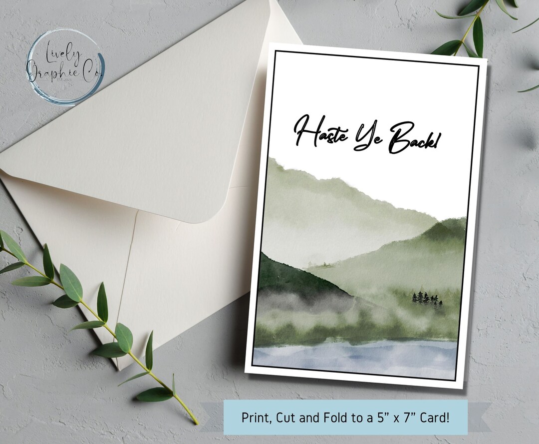 Scottish Saying 'haste Ye Back' Card, Scottish Inspired, Scottish Quote ...