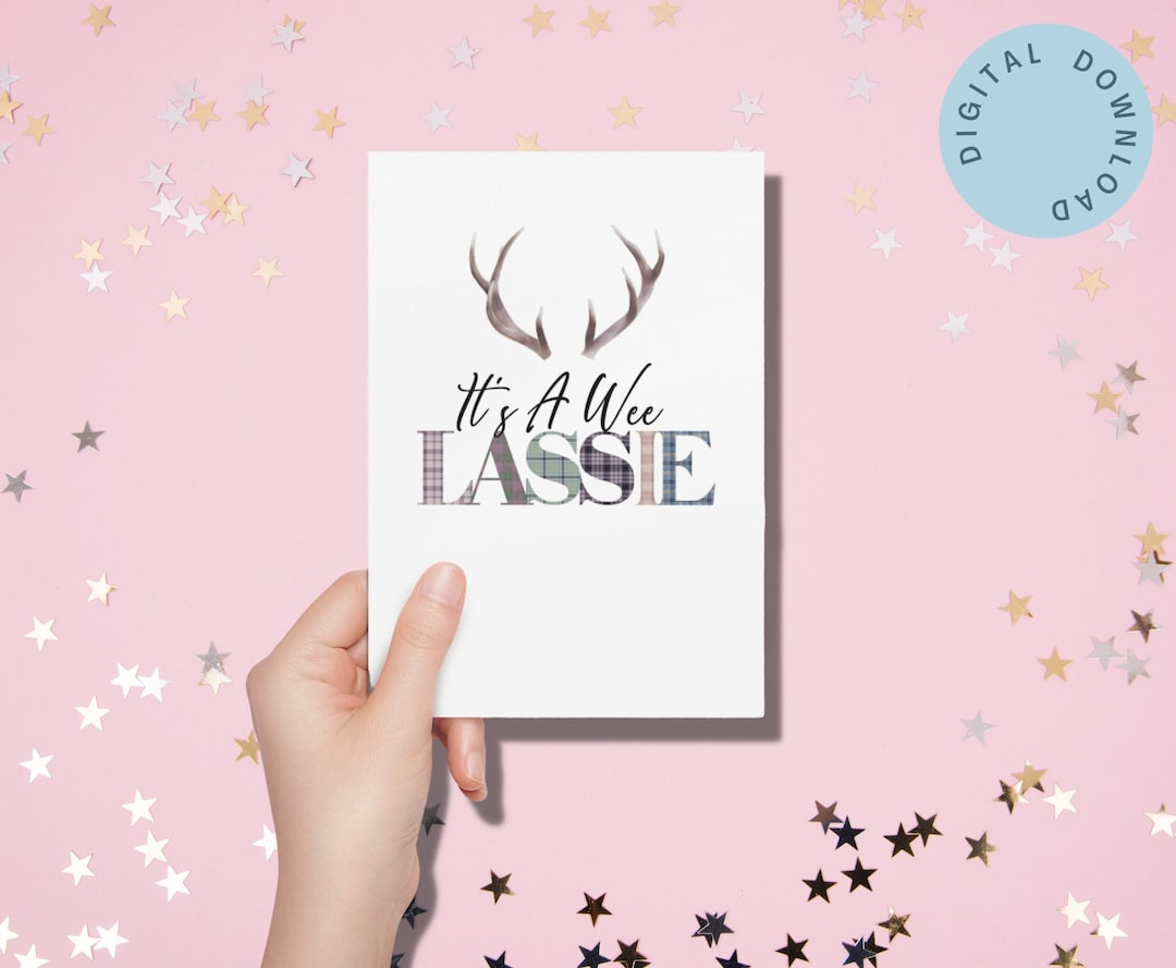 Welcome Wee Lassie Printable Scottish-inspired Baby Girl Card, Scottish ...