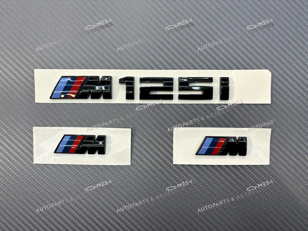 Gloss Black M125i Set M Fender Trunk Sticker Decal Badge Emblem for BMW ...
