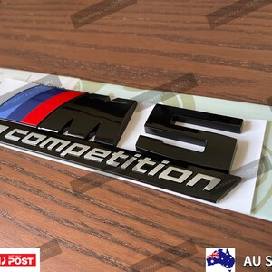 BMW M5 Competition Gloss Black Badge Emblem Trunk Sticker Decal F90 G90 ...