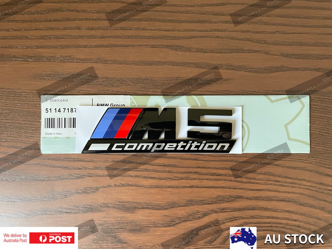 BMW M5 Competition Gloss Black Badge Emblem Trunk Sticker Decal F90 G90 ...