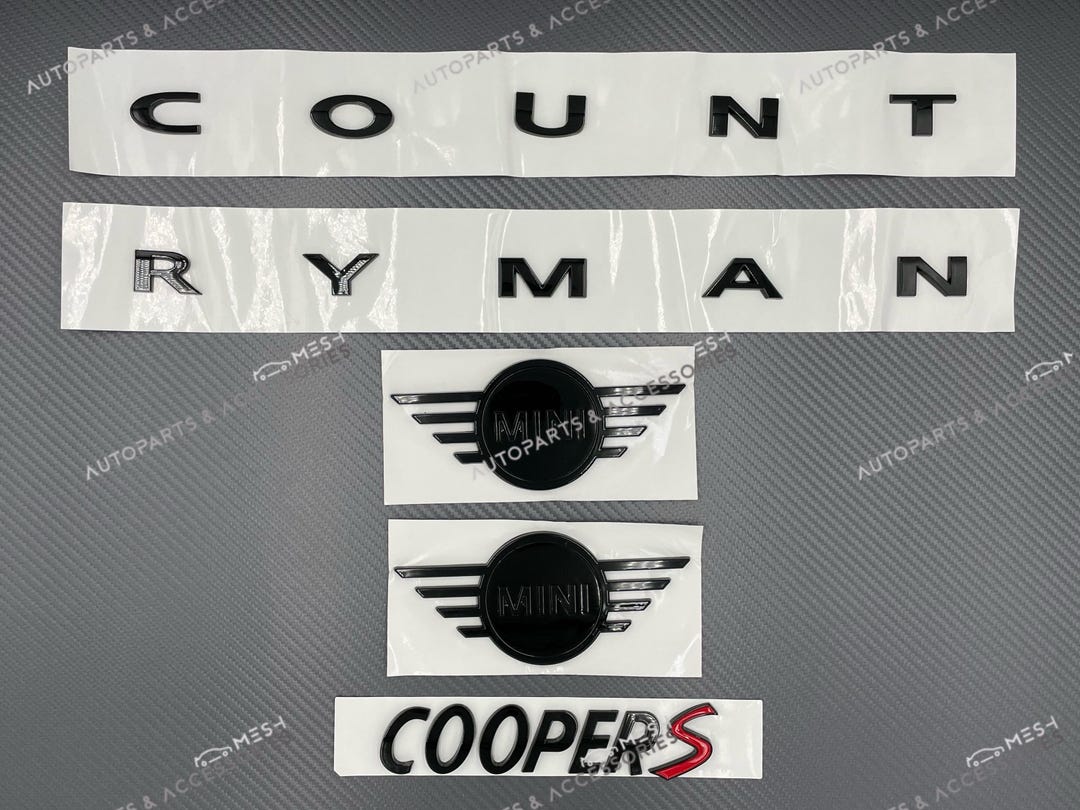 Gloss Black Mini Cooper S Badge Emblem Custom Replacement for F60 ...