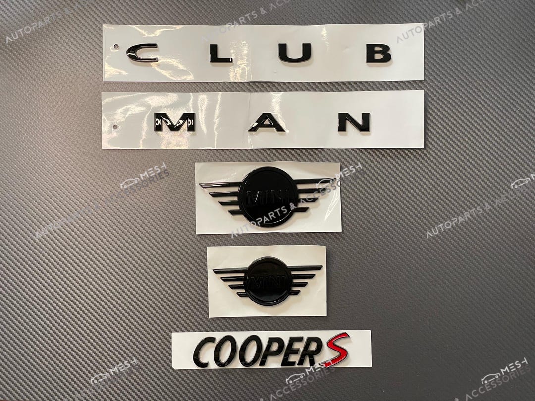 Gloss Black Mini Cooper S Badge Emblem Custom Replacement for F54 CLUB ...