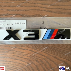 Gloss Black BMW X3 X3M Trunk Tailgate Sticker Badge Emblem F97 E83 F25 ...