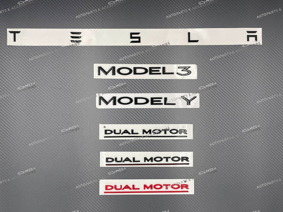 Tesla Model 3 Model Y Badge Set Decals Trunk Emblems - Etsy