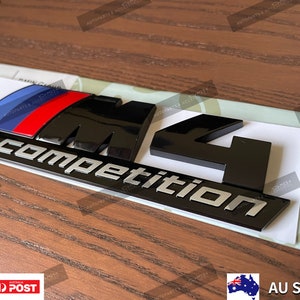 BMWM4 Competition Gloss Black Badge Emblem Trunk Sticker Decal F82 F83 ...