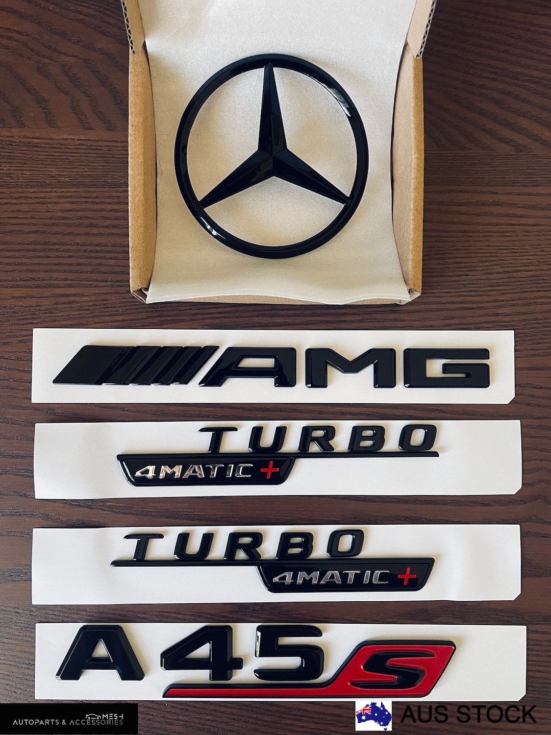 Gloss Black A45s Set Trunk Tailgate Logo Badge Emblem for Mercedes Benz ...