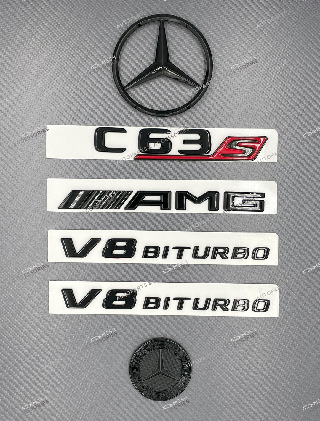 Gloss Black C63s AMG Trunk Tailgate Decal Emblem Badge Sticker for ...