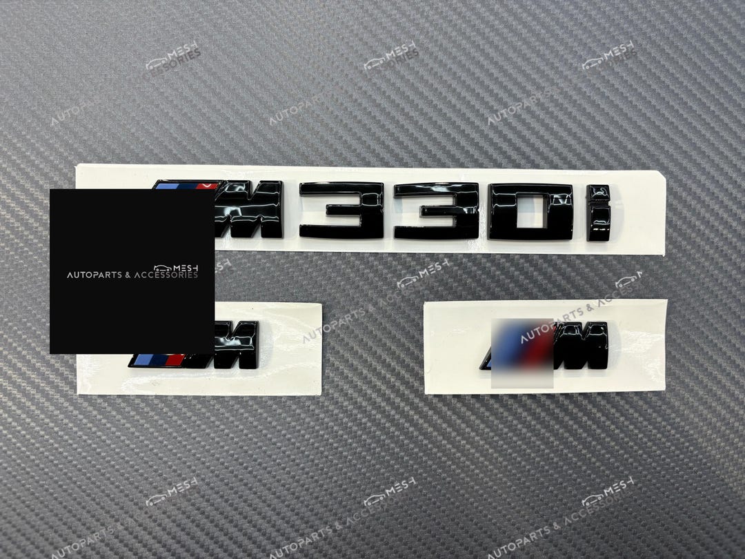 Gloss Black Emblem Set – Compatible With BMW M330i | Trunk & Fender ...