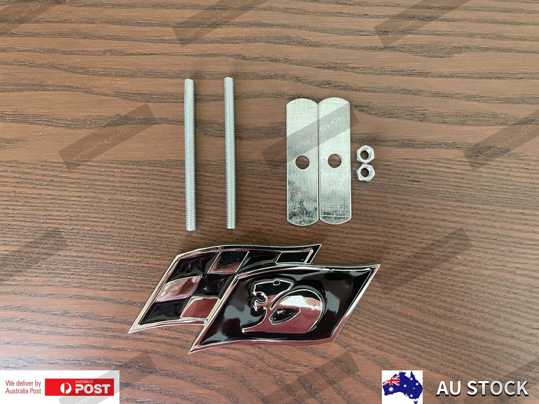 Metal Black HSV Racing Flag Grille Badge Emblem for Holden Commodore ...