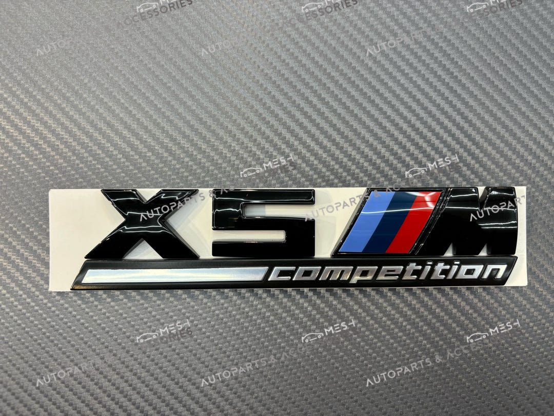 Gloss Black BMW X5 X5M Competition Trunk Tailgate Sticker Badge Emblem ...