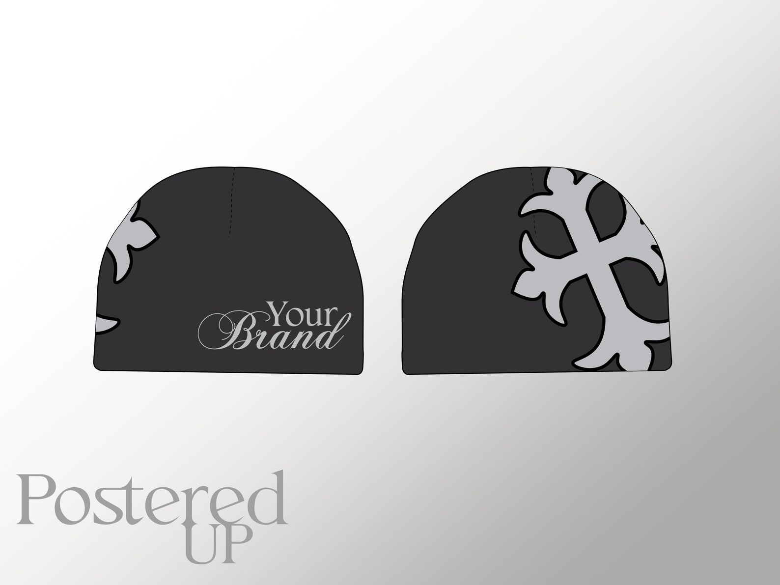 Beanie Vector Mockup Tech Pack Streetwear Adobe Illustrator Template ...