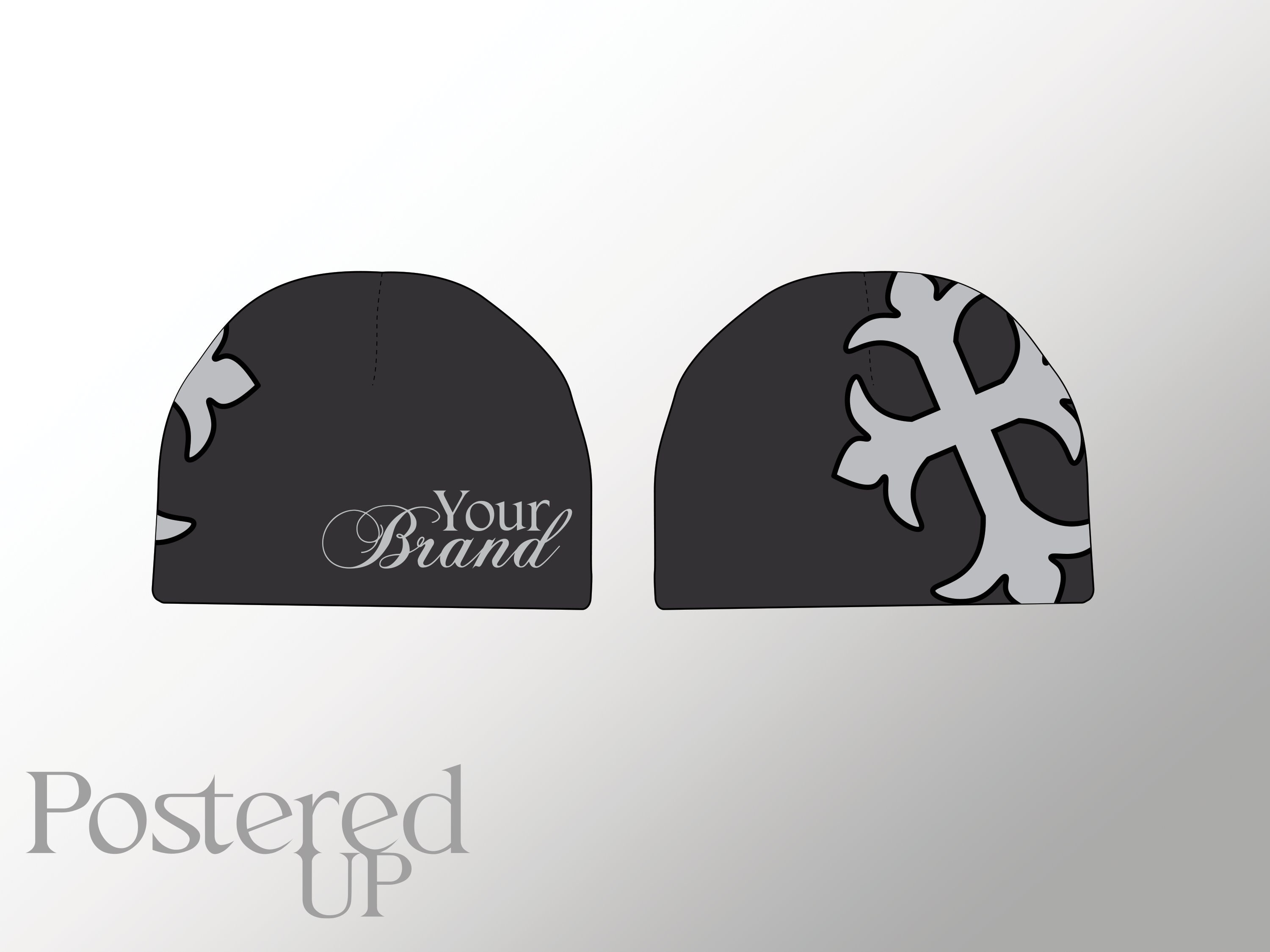 Beanie Vector Mockup Tech Pack Streetwear Adobe Illustrator Template ...