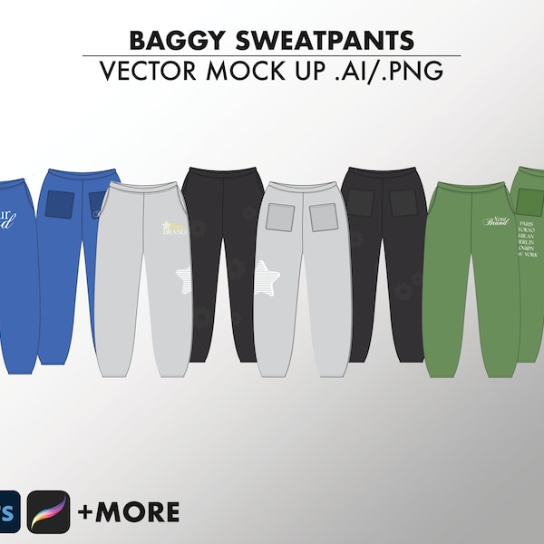 Flared Sweatpants Mockup - Etsy