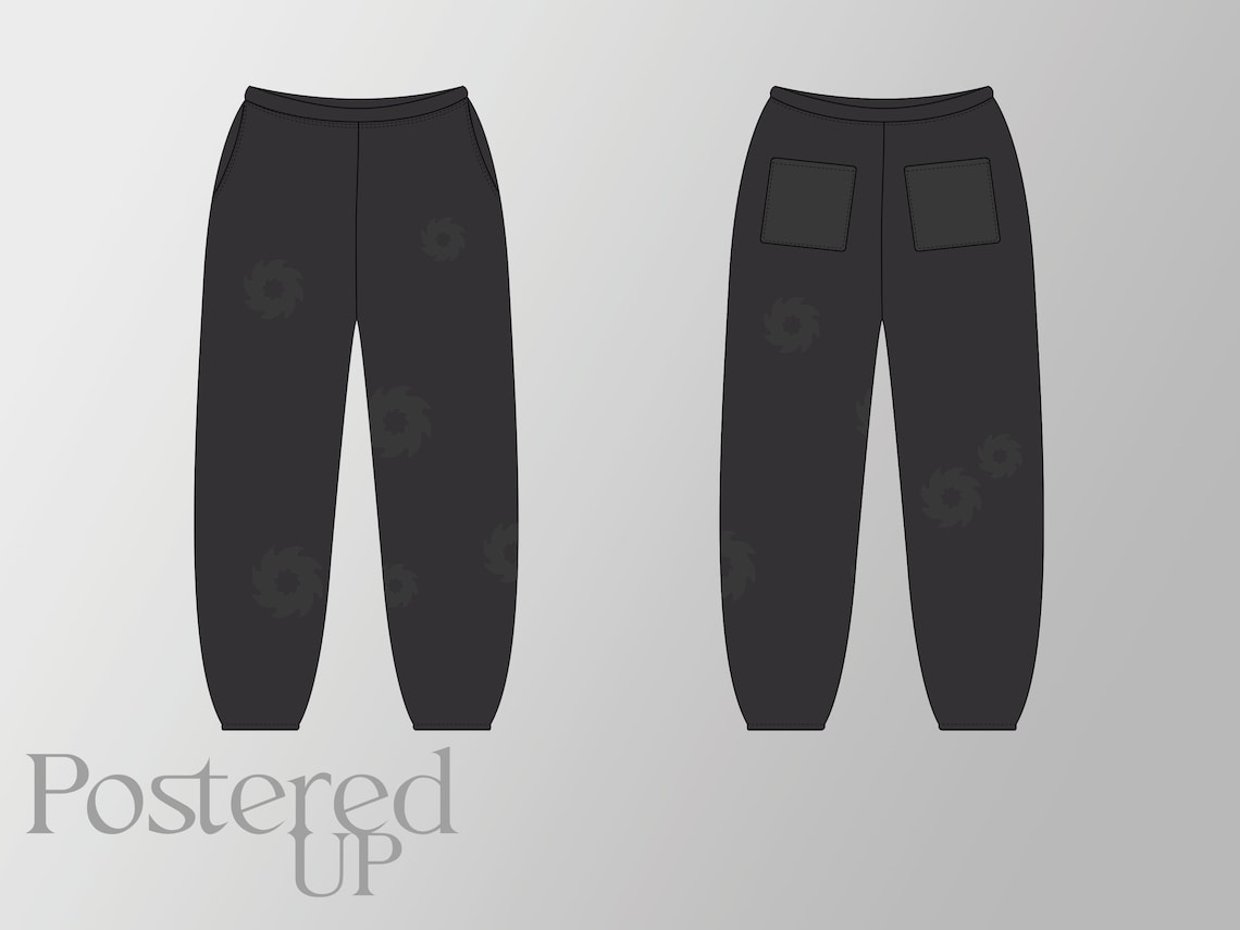 Streetwear Tech Pack Sweatpants Mockup Vector Tech Pack Template ...