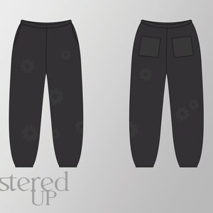 Streetwear Tech Pack Sweatpants Mockup Vector Tech Pack Template ...