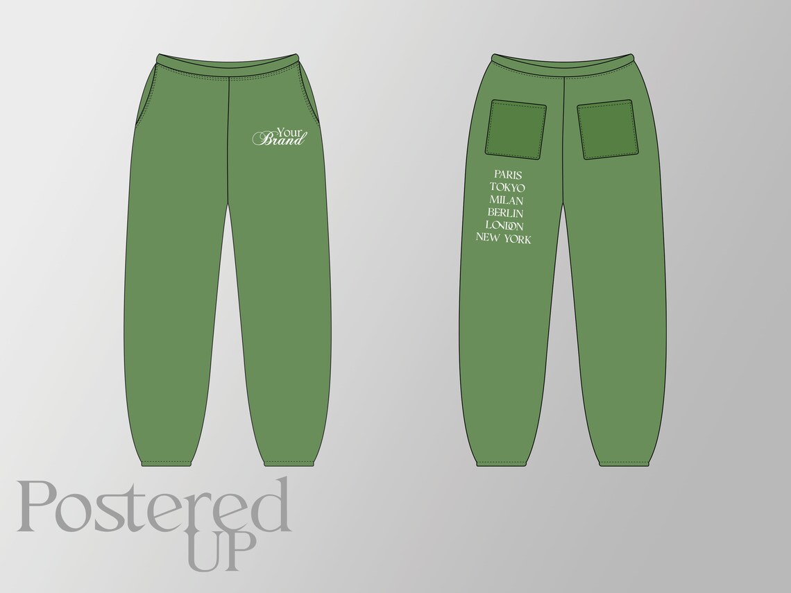 Streetwear Tech Pack Sweatpants Mockup Vector Tech Pack Template ...