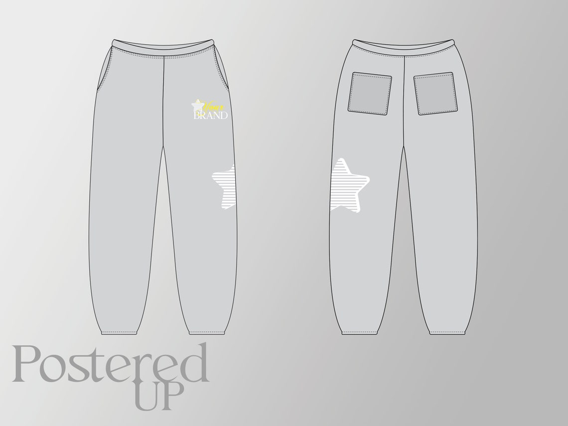 Streetwear Tech Pack Sweatpants Mockup Vector Tech Pack Template ...