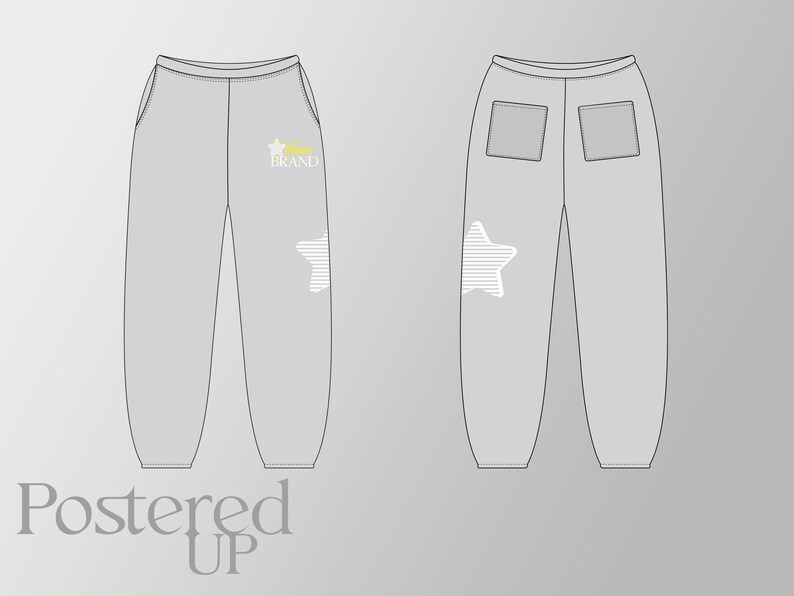 Streetwear Tech Pack Sweatpants Mockup Vector Tech Pack Template ...