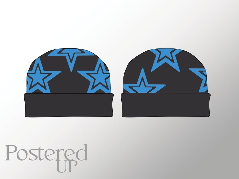 Beanie Vector Mockup Tech Pack Streetwear Adobe Illustrator Template ...