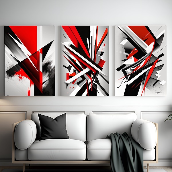 Red and Black Art - Etsy