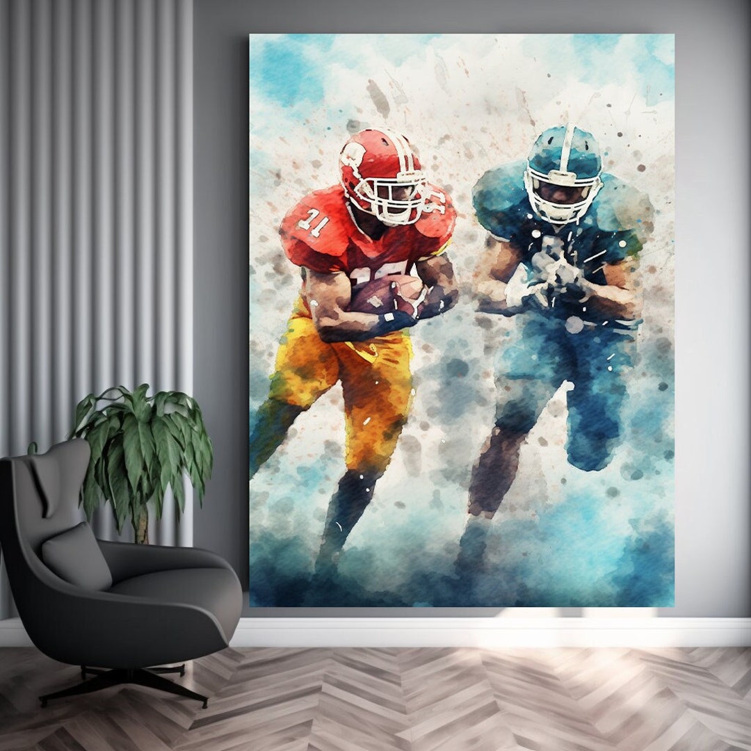 American Football Wall Art American Football Watercolor Wall - Etsy ...