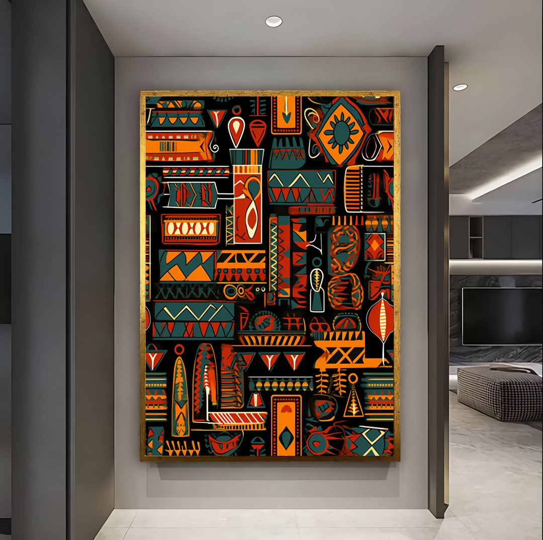 African Culture Art African Patterns Abstract Wall Art Canvas Print ...