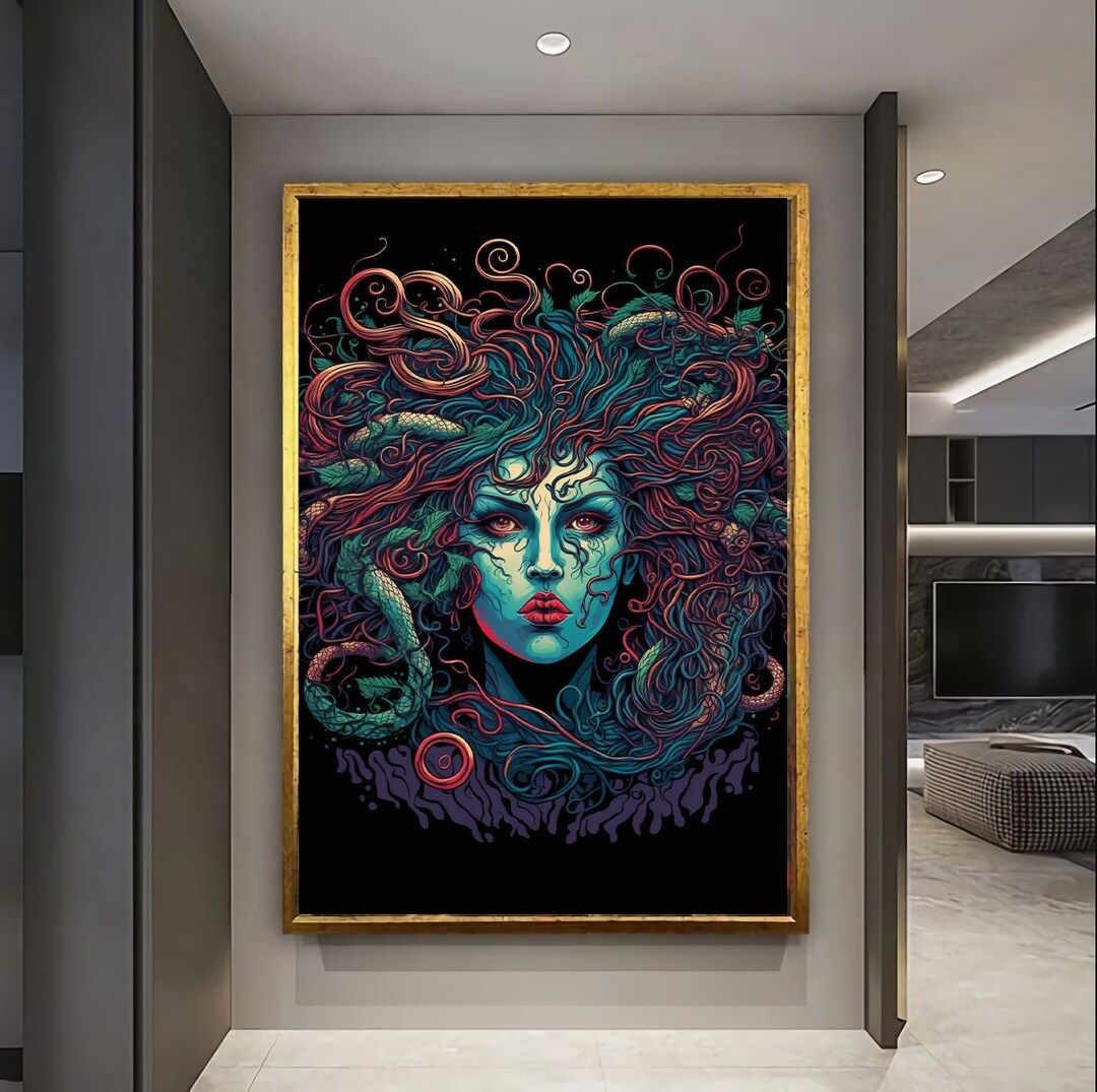 Medusa Wall Art, Greek Mythology Lovers Home Decor, Fantastic Figured ...