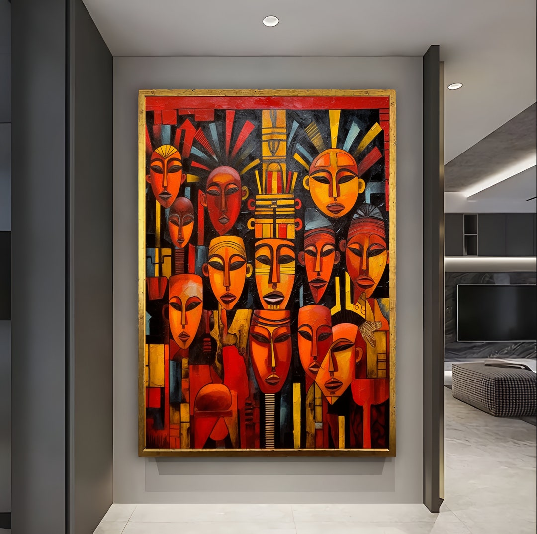 Abstract African Faces, African Culture Wall Art, African Patterns ...