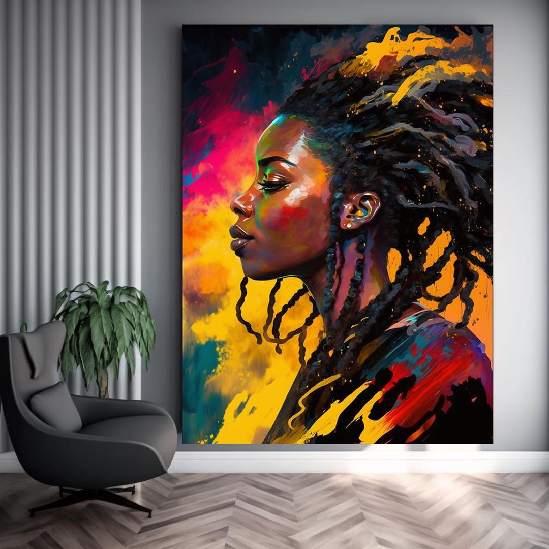 Black Woman Art Framed Canvas Art African Woman Art African Wall Art ...