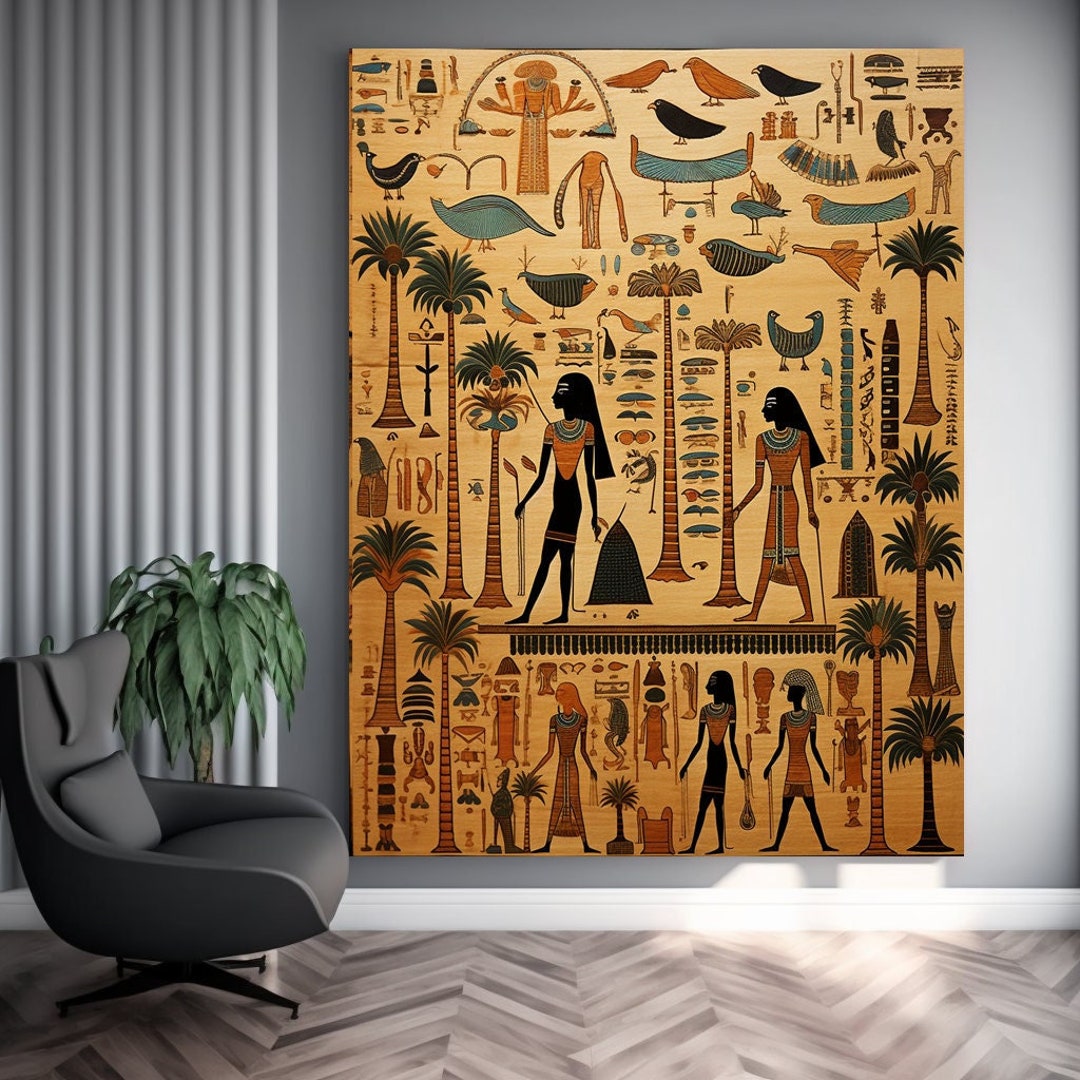 Egyptian Wall Decor, Egyptian Mythology Canvas Wall Decor, Egyptian ...