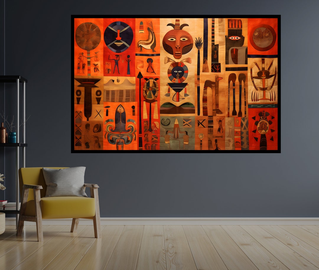 Wall Art With African Symbols, African Patterns Decor, Fashion African ...