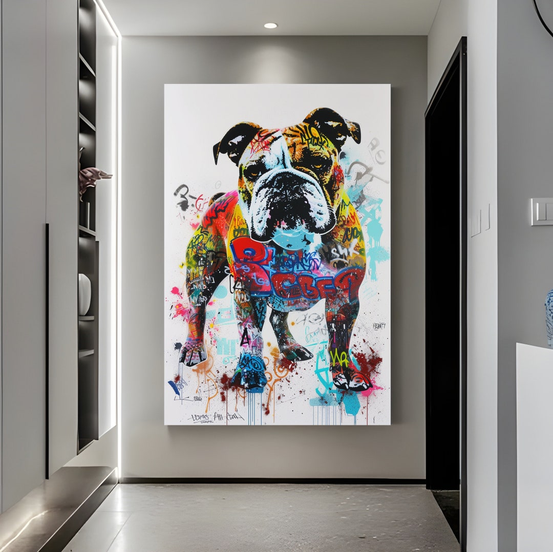 French Bulldog Art, Street Art Bulldog Decor Nursery Artwork Kids Room ...