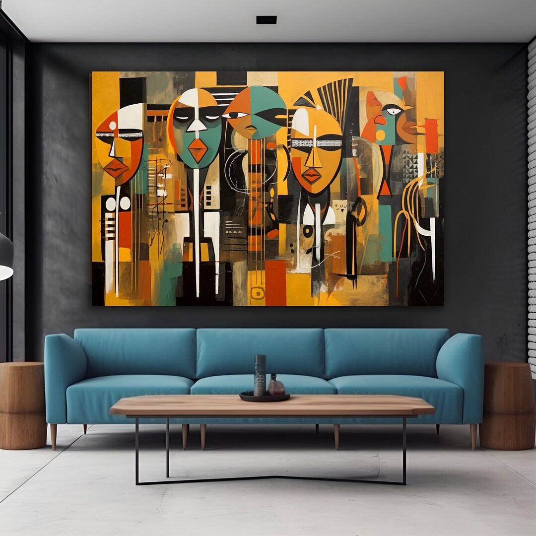 Abstract African Painting African Historical Wall Art Modern - Etsy