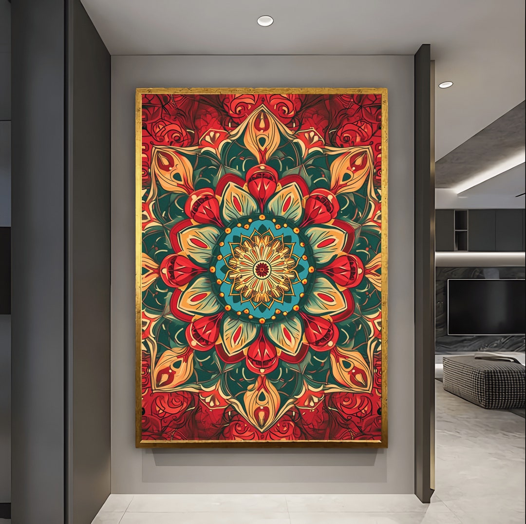 Mandala Wall Decor Hinduism Symbol Buddhism Art Decor Abstract Wall Art ...