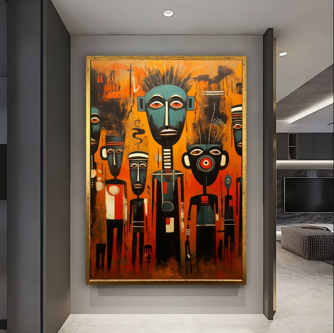 African Abstract Wall Art, African Mythology Wall Decor, African ...