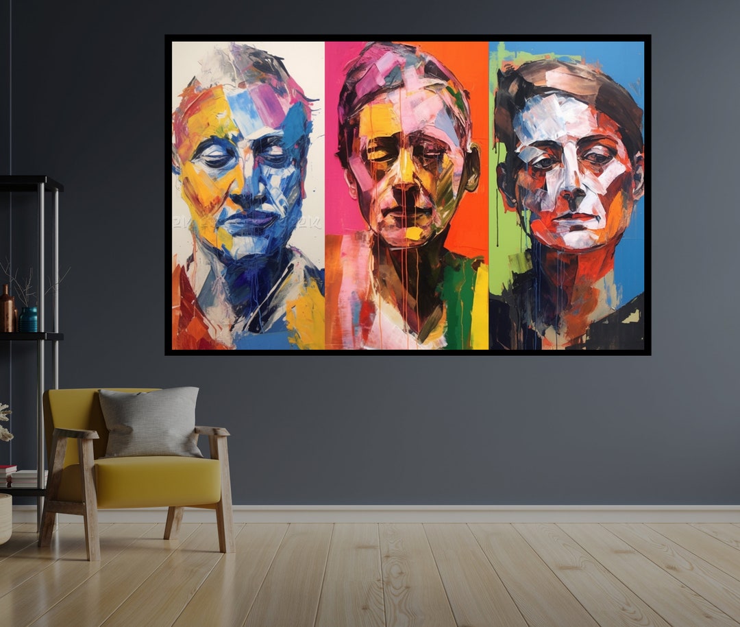 Abstract Facial Expressions Wall Art Gift for Mom Art Decor - Etsy