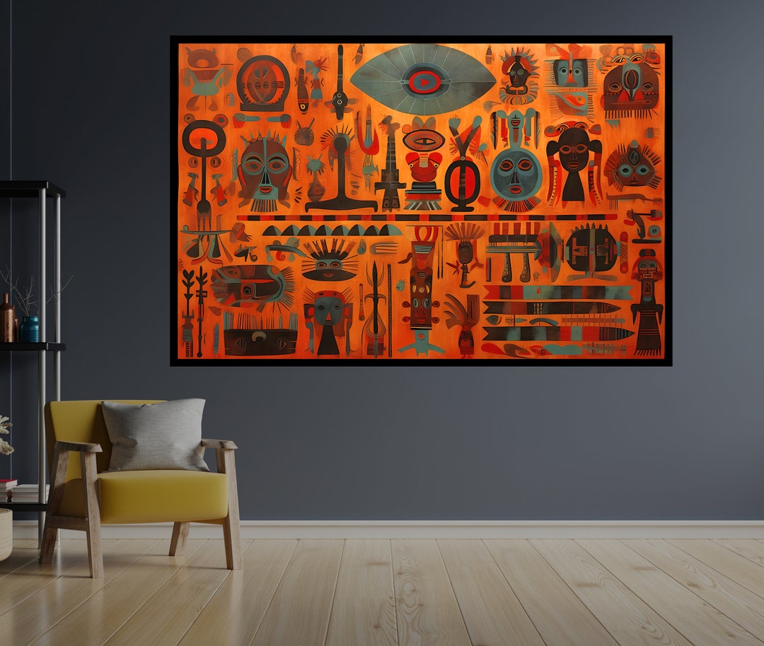 African Abstract Symbol Wall Art, African Artwork, Home Decor, African ...