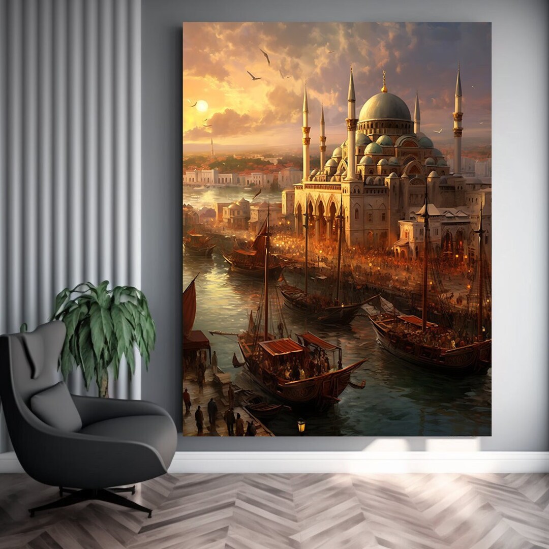 Ottoman Wall Art, Cultural Wall Decor, Constantinople Wall Art, Old ...