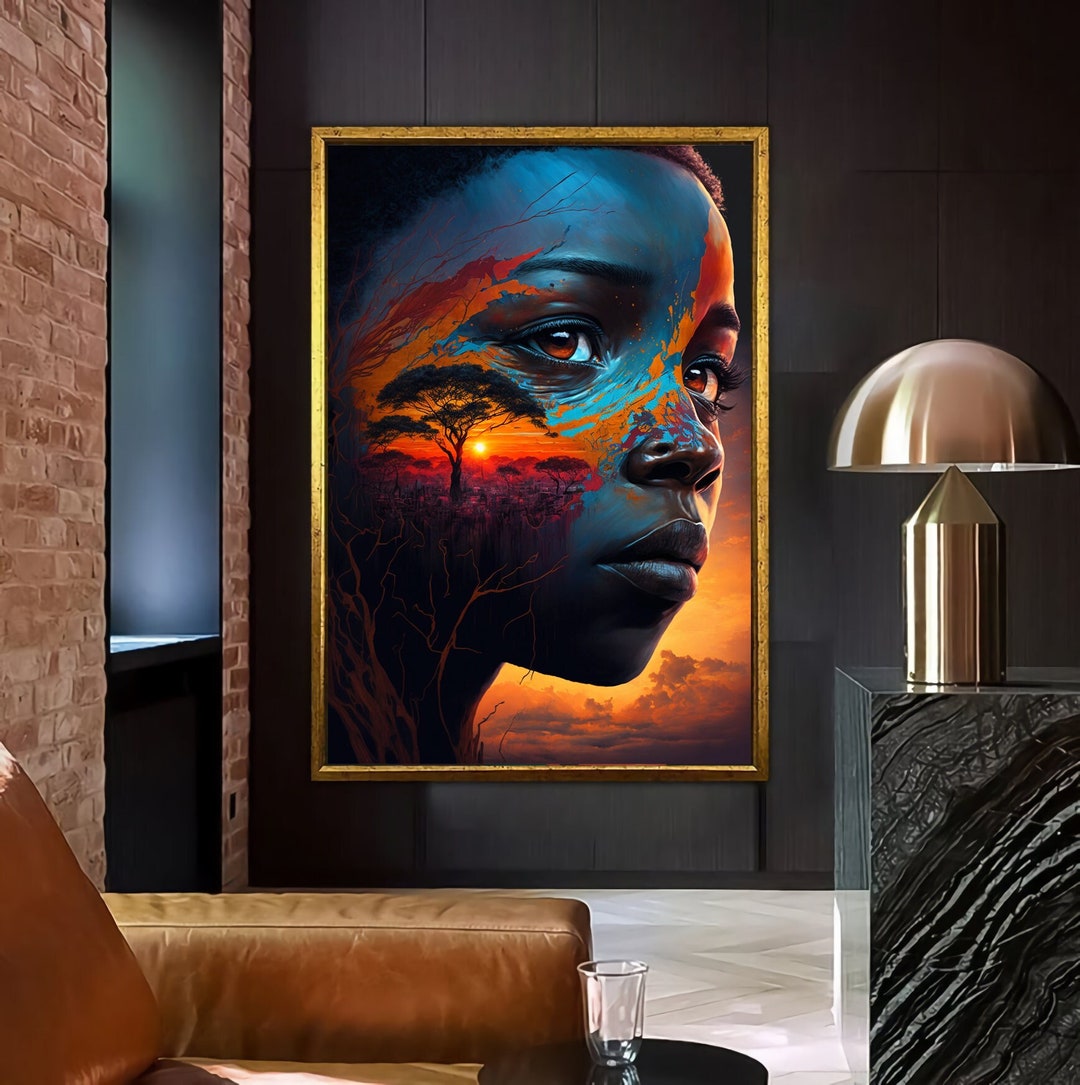 African American Wall Art, African Themed Wall Art, Africa Patterned Black People Art, African ...